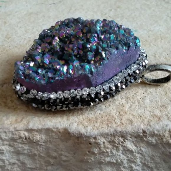 Jewelry | New Titanium Crystal Agate Pendant | Poshmark